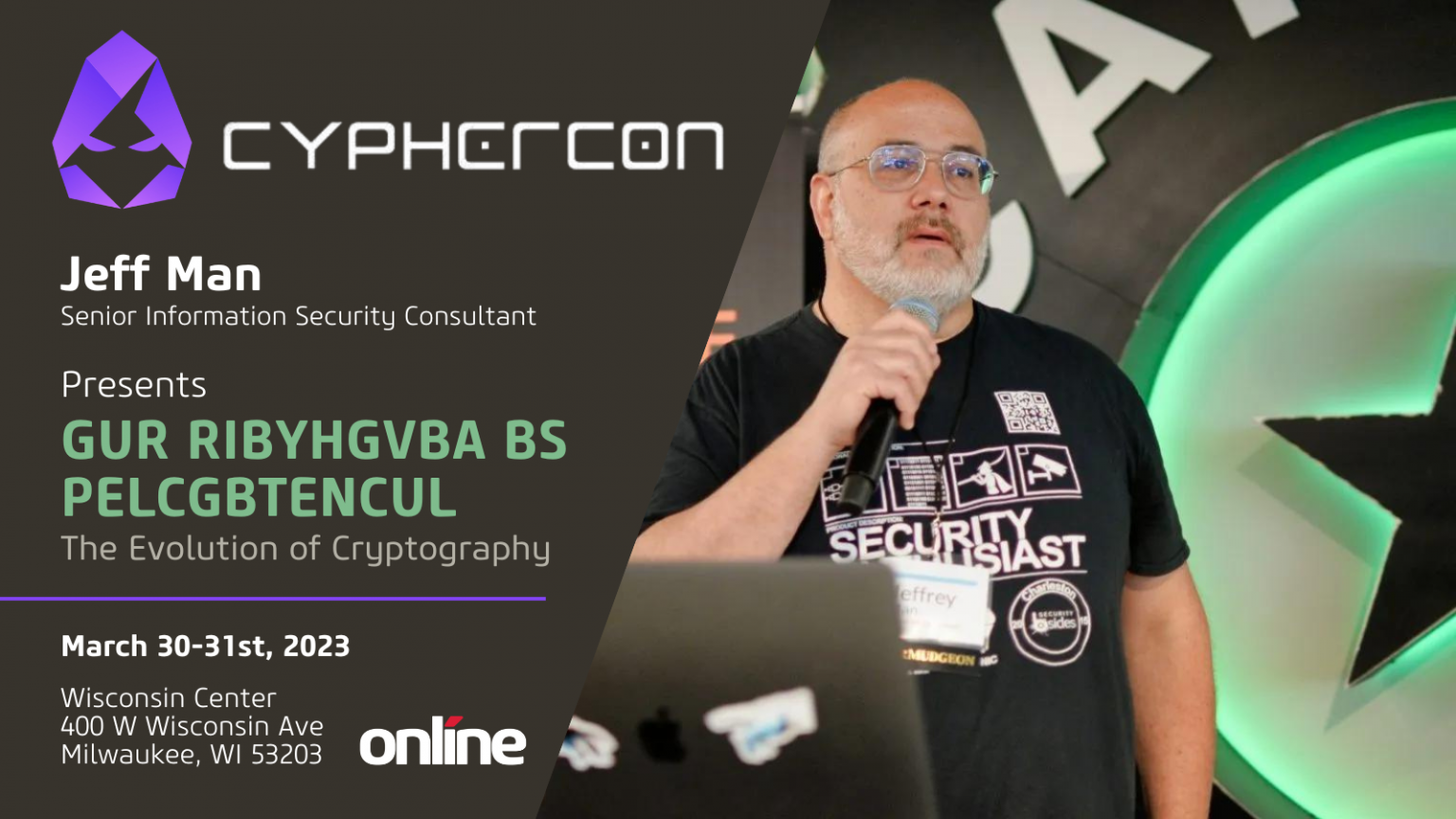 Online Business Systems' Jeff Man speaking at CypherCon 2023